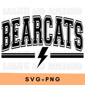 Varsity Bearcats Mascot SVG: School Spirit Shirt Design (digital ...