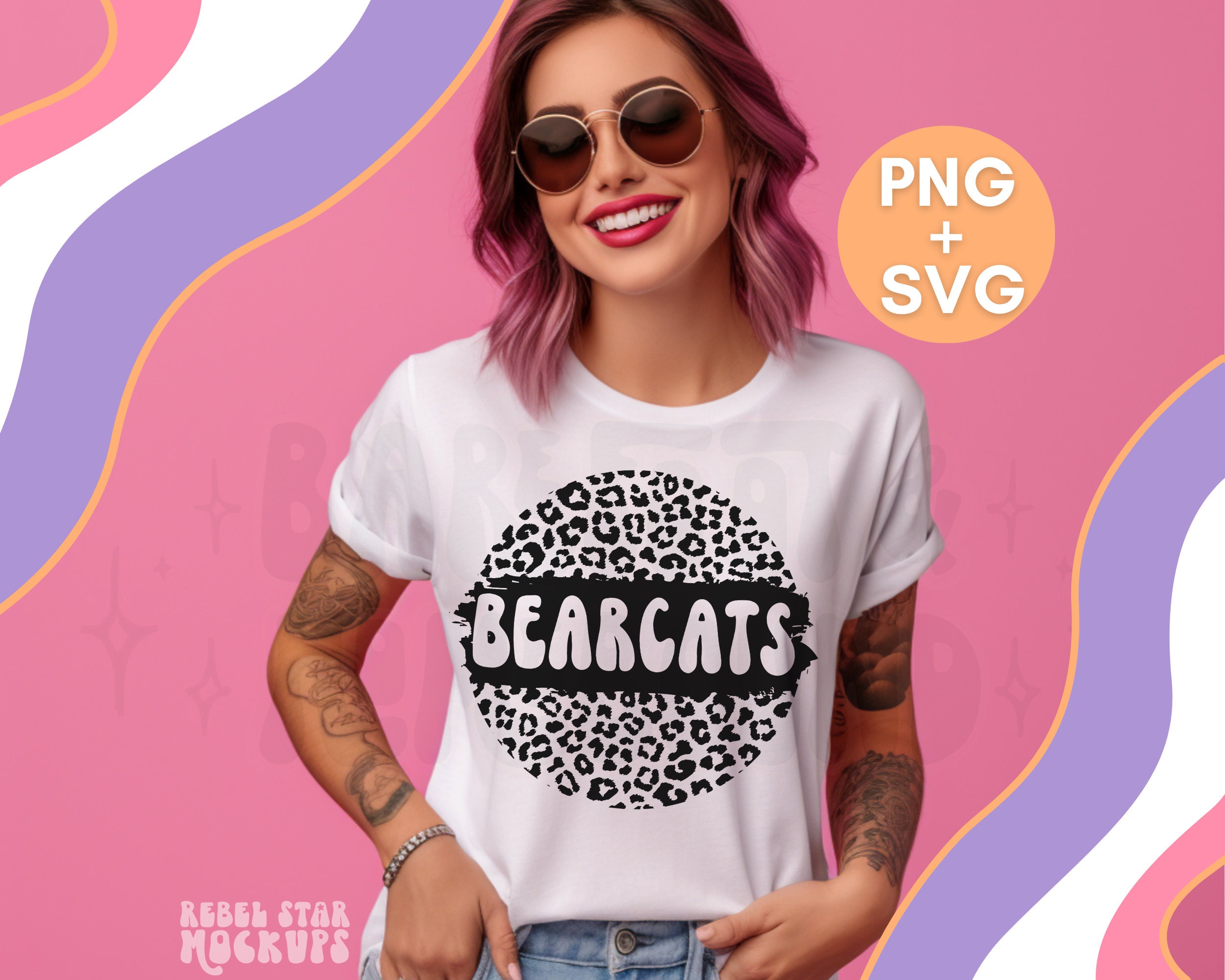 Leopard Bearcats SVG Bearcats Mascot PNG Bearcats School - Etsy