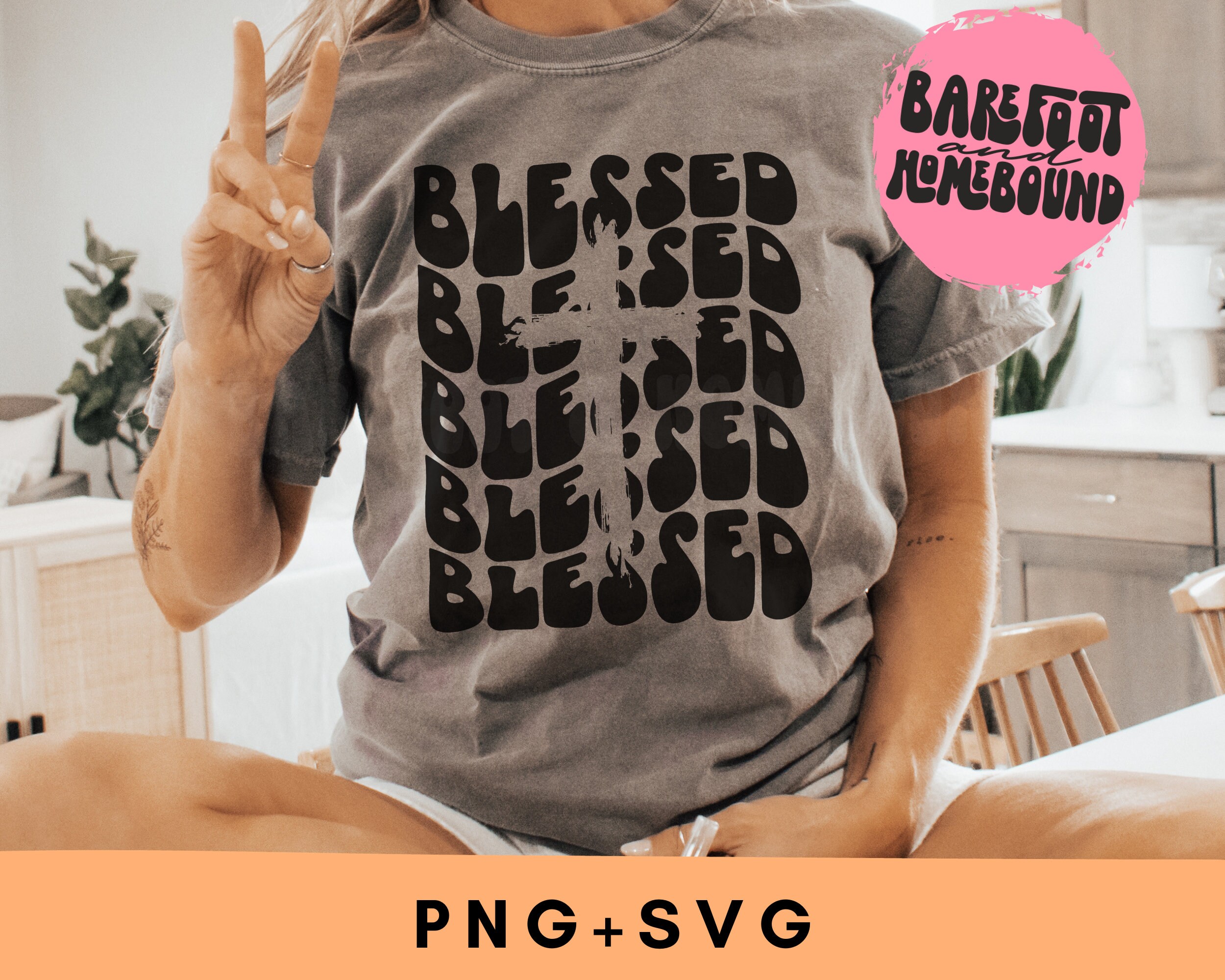 Retro Wavy Blessed SVG Retro Blessed Png Wavy Font Faith - Etsy