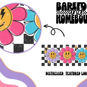 Checkerboard Flowers PNG, Retro Checkered Summer PNG, Retro Flower ...