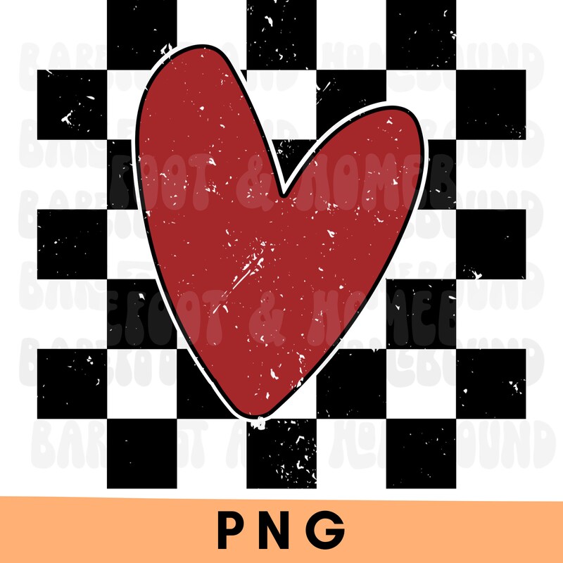 Checkered Heart - Etsy