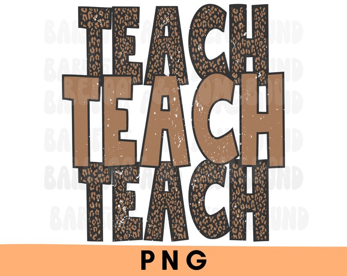 Teach With Love Png, Teacher Png, Leopard Print Png, Retro Png, Teach ...