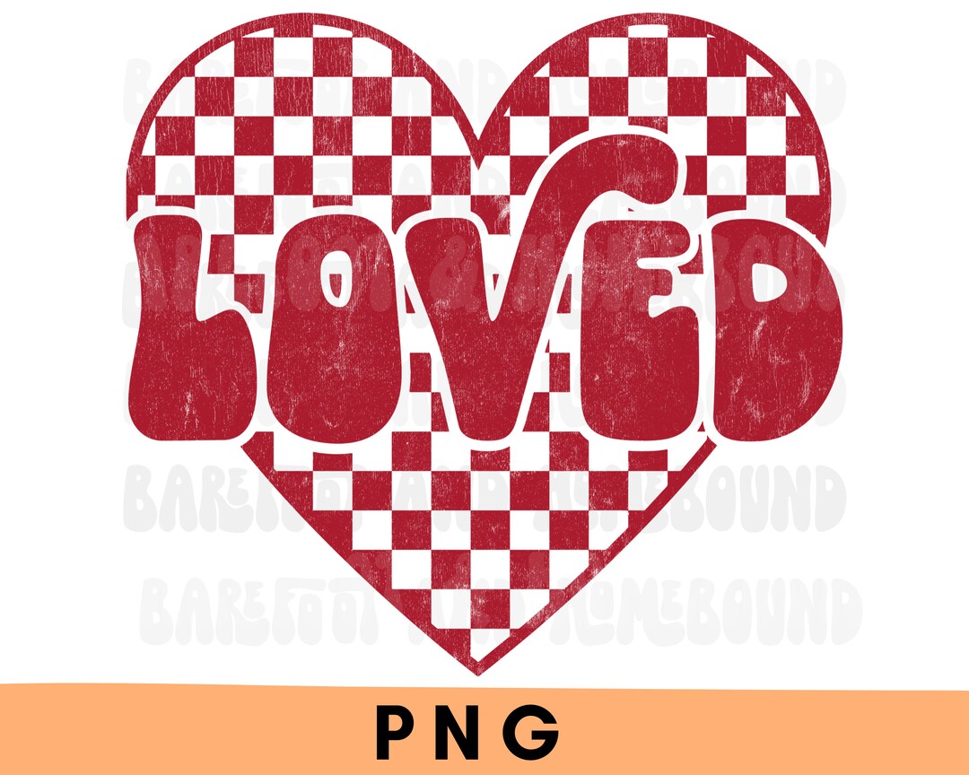 Red Checkered Loved PNG, Trendy Valentine Heart Design, Cute Loved ...
