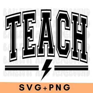 Varsity Teach SVG, Teacher Design, Trendy Teach Png, Teach Digital PNG ...