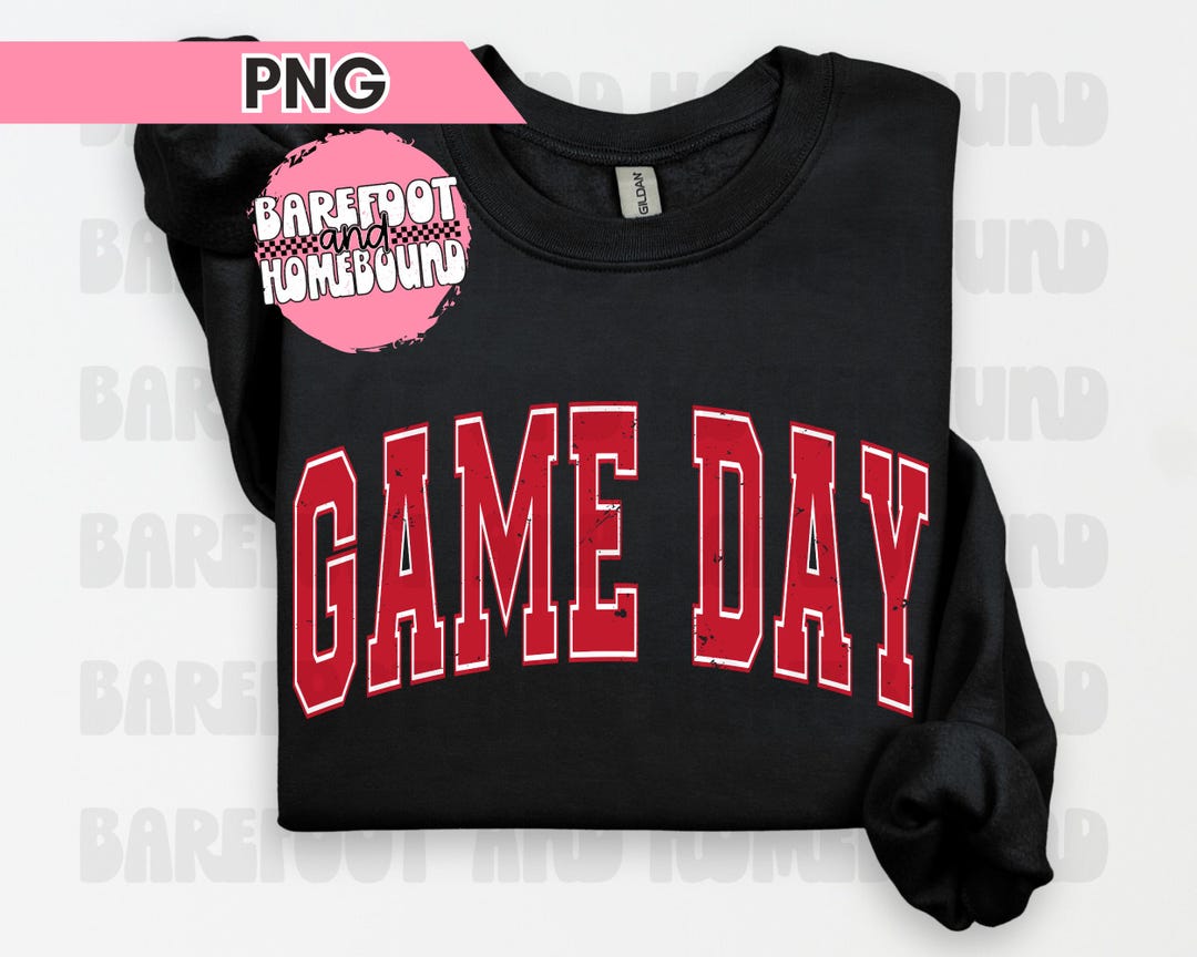 Red Game Day PNG, Varsity Game Day Shirt Design, Red Distressed Game ...