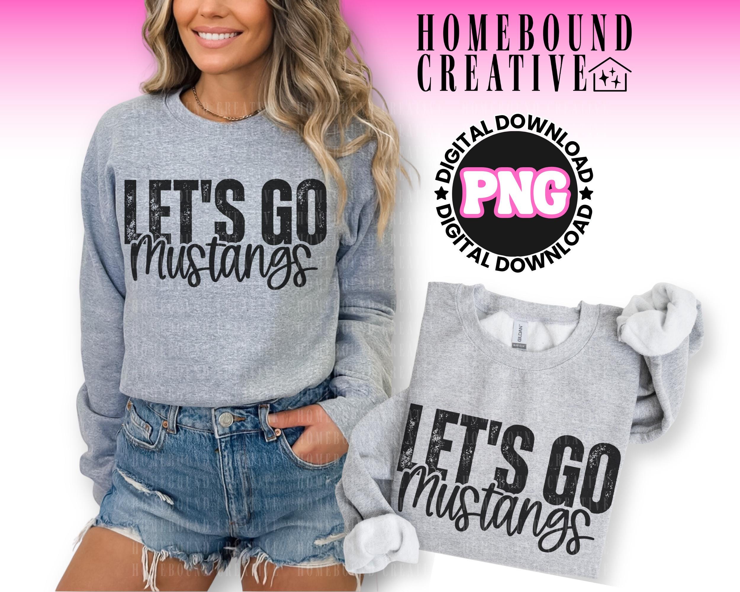 Let's Go Mustangs PNG: Distressed School Team Design (digital Download ...