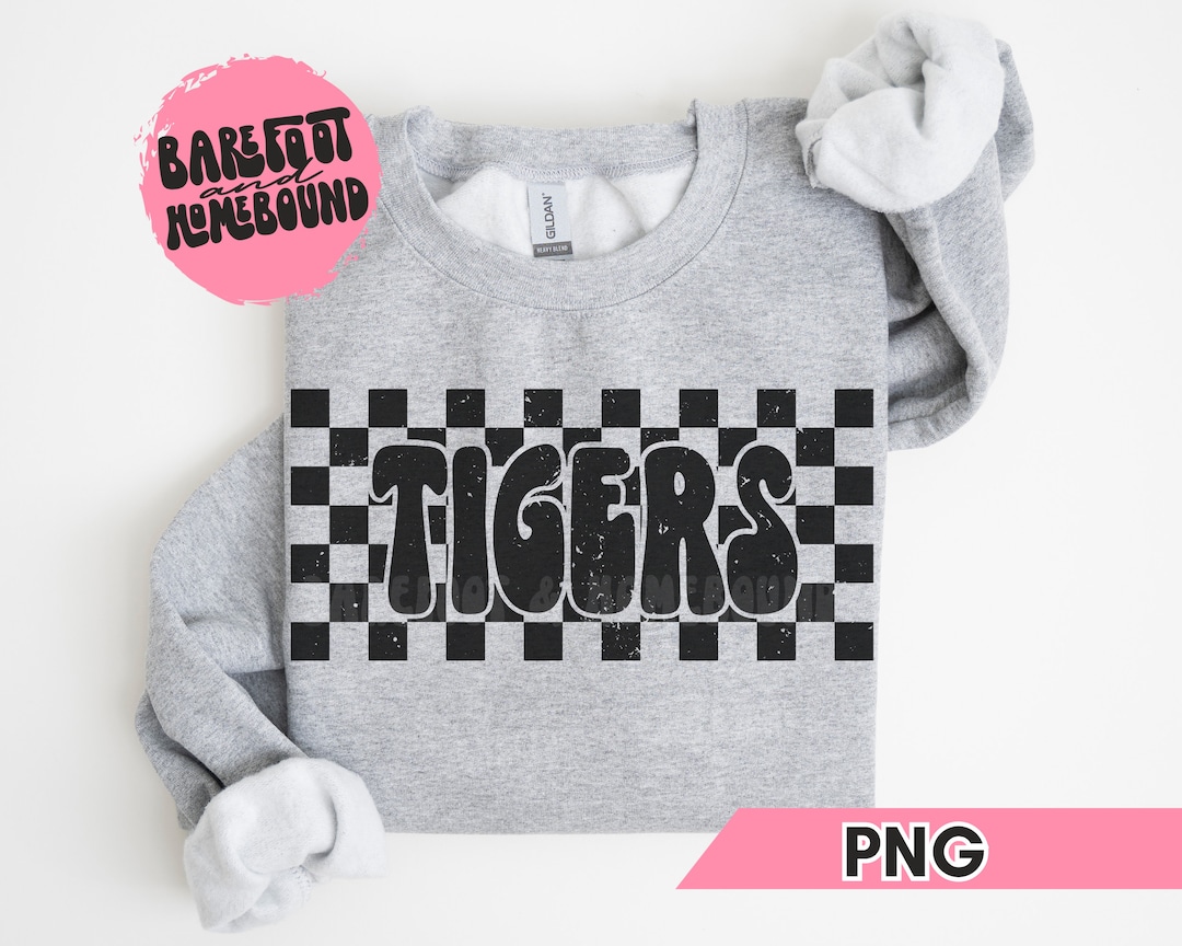 Grunge Checkered Tigers PNG: Retro Mascot Design (digital Download) - Etsy
