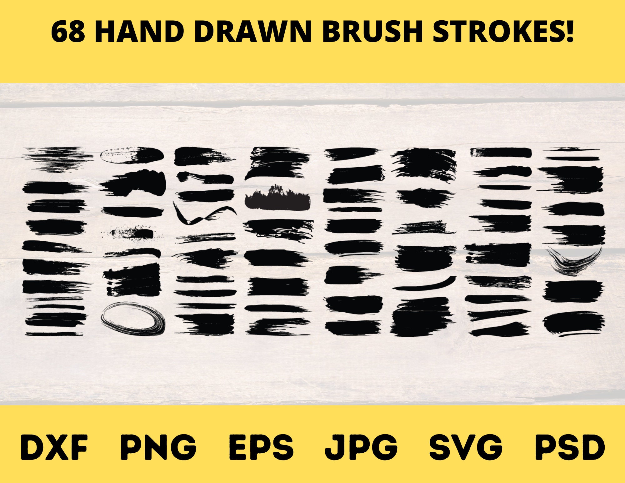 Paint Brush Stroke Svg Bundle Hand Drawn Brush Stroke Svg - Etsy