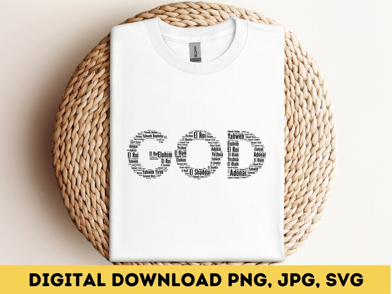 Names of God Word Art Digital Download, JPG,PNG,SVG Formats, Religious ...