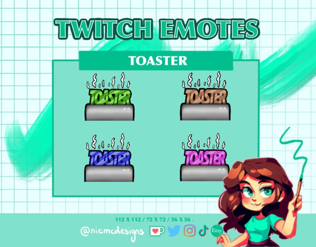 TOASTER EMOTE | Valorant | Twitch | Twitch Emotes | Emote Art | for ...