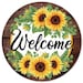 Welcome Sign With Sunflowers Welcome W/sunflower With Wood - Etsy