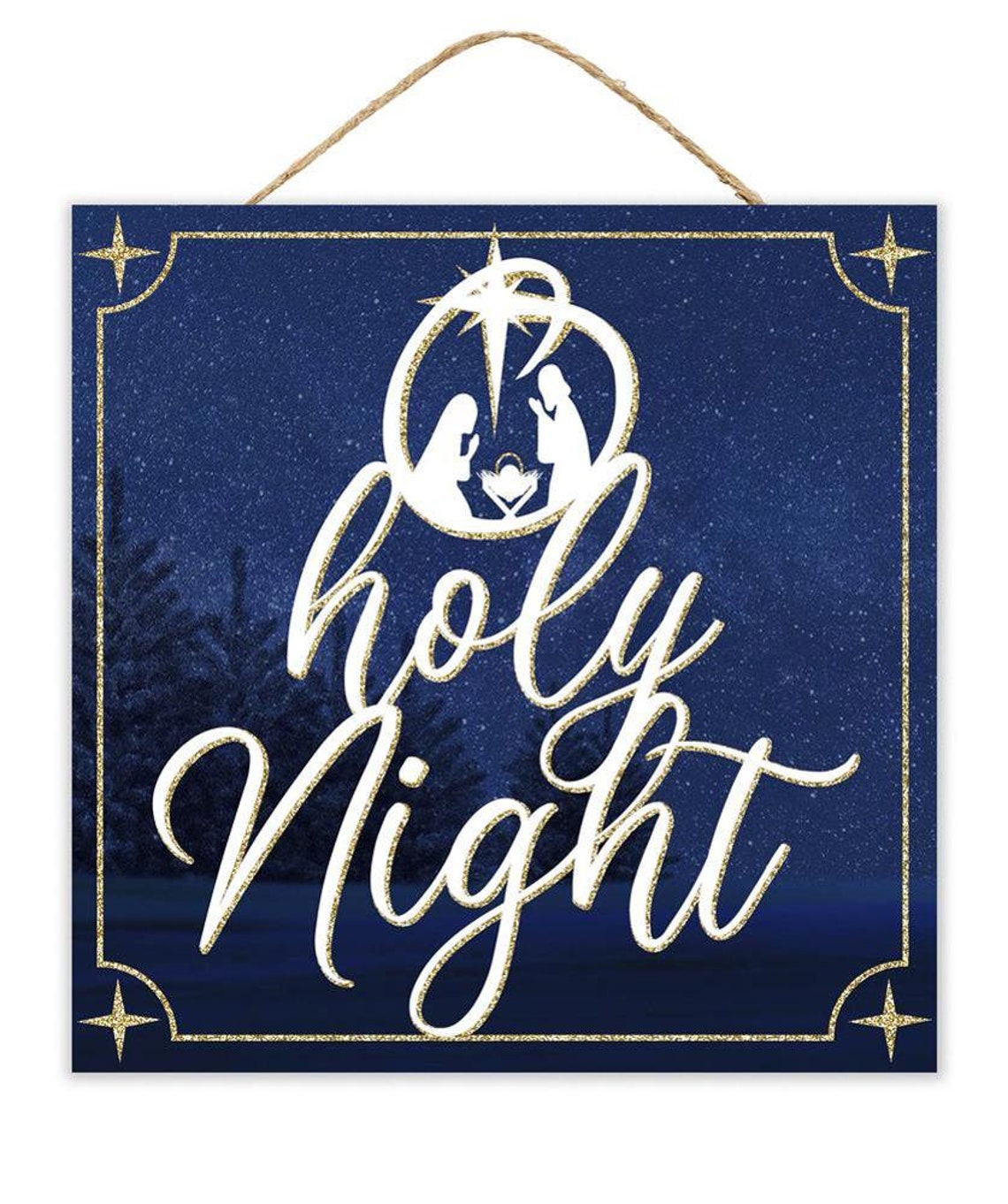 O Holy Night Christmas Sign Christmas Sign 10sq Glitter O - Etsy