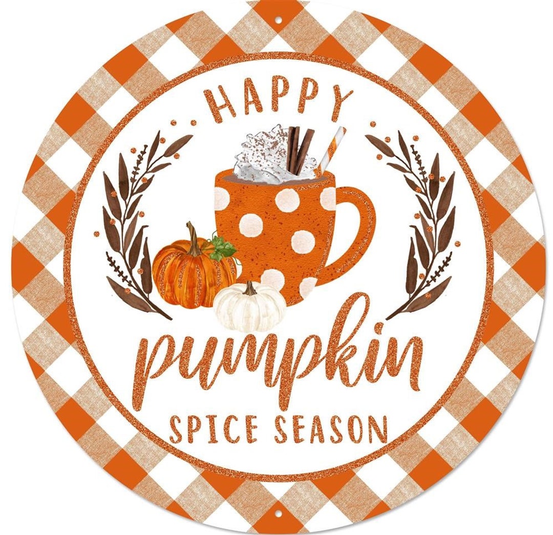 12"diameter Happy Pumpkin Spice Season With Glitter - Etsy