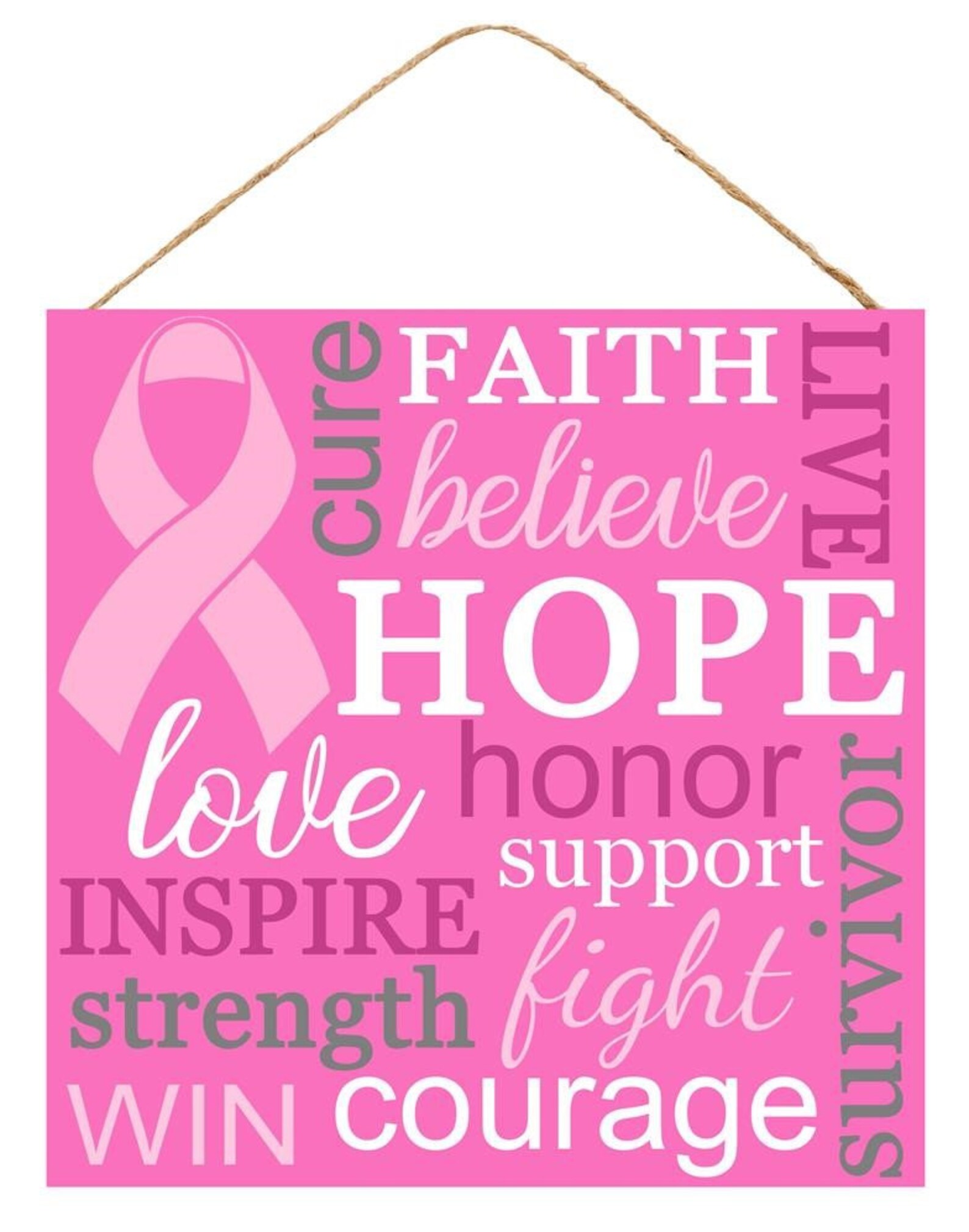 Breast Cancer Awareness Sign 10sq Mdf Breast Cancer - Etsy