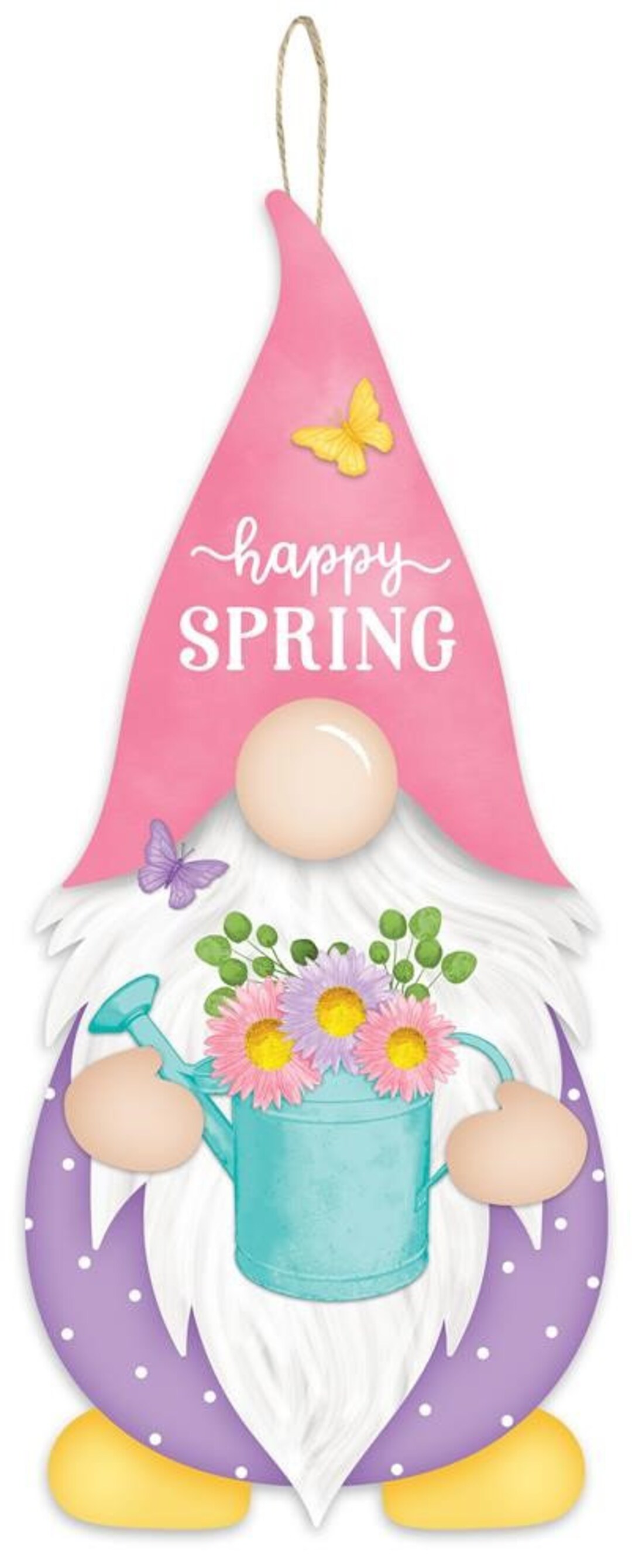 Gnomes, Happy Spring Sign, 13.25"hx5.75"l Happy Spring Gnome Shape, MDF ...