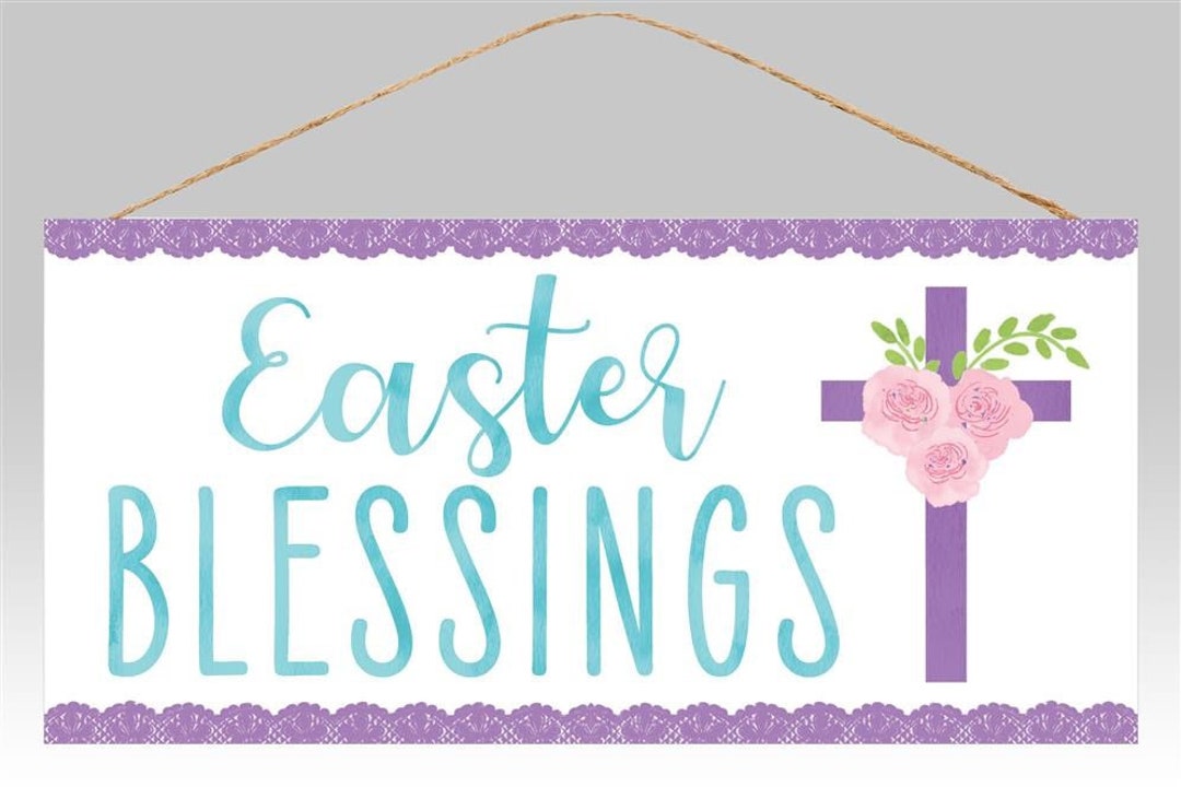 Easter Sign, 12.5"l X 6"h Easter Blessings Sign, MDF and Paper - Etsy
