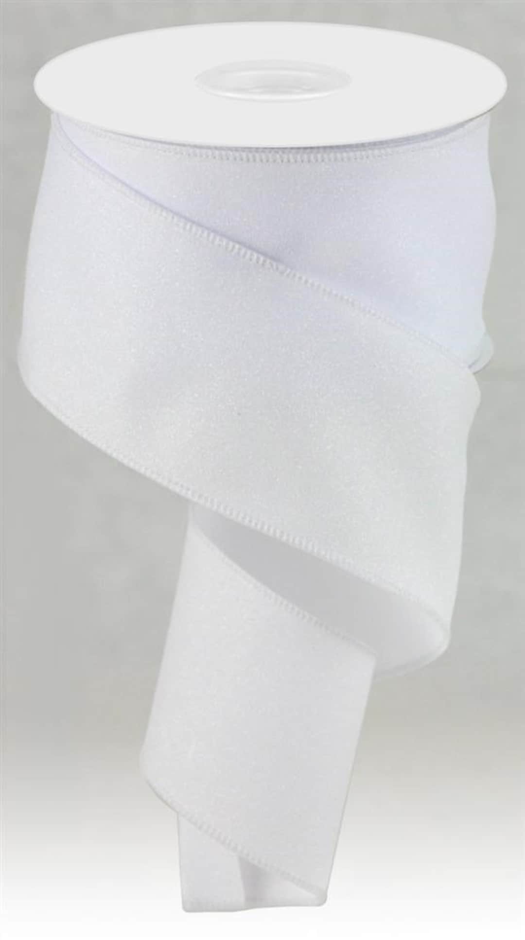 White Shimmer Glitter Wired Ribbon, 2.5 X 10yd Shimmer Glitter ...