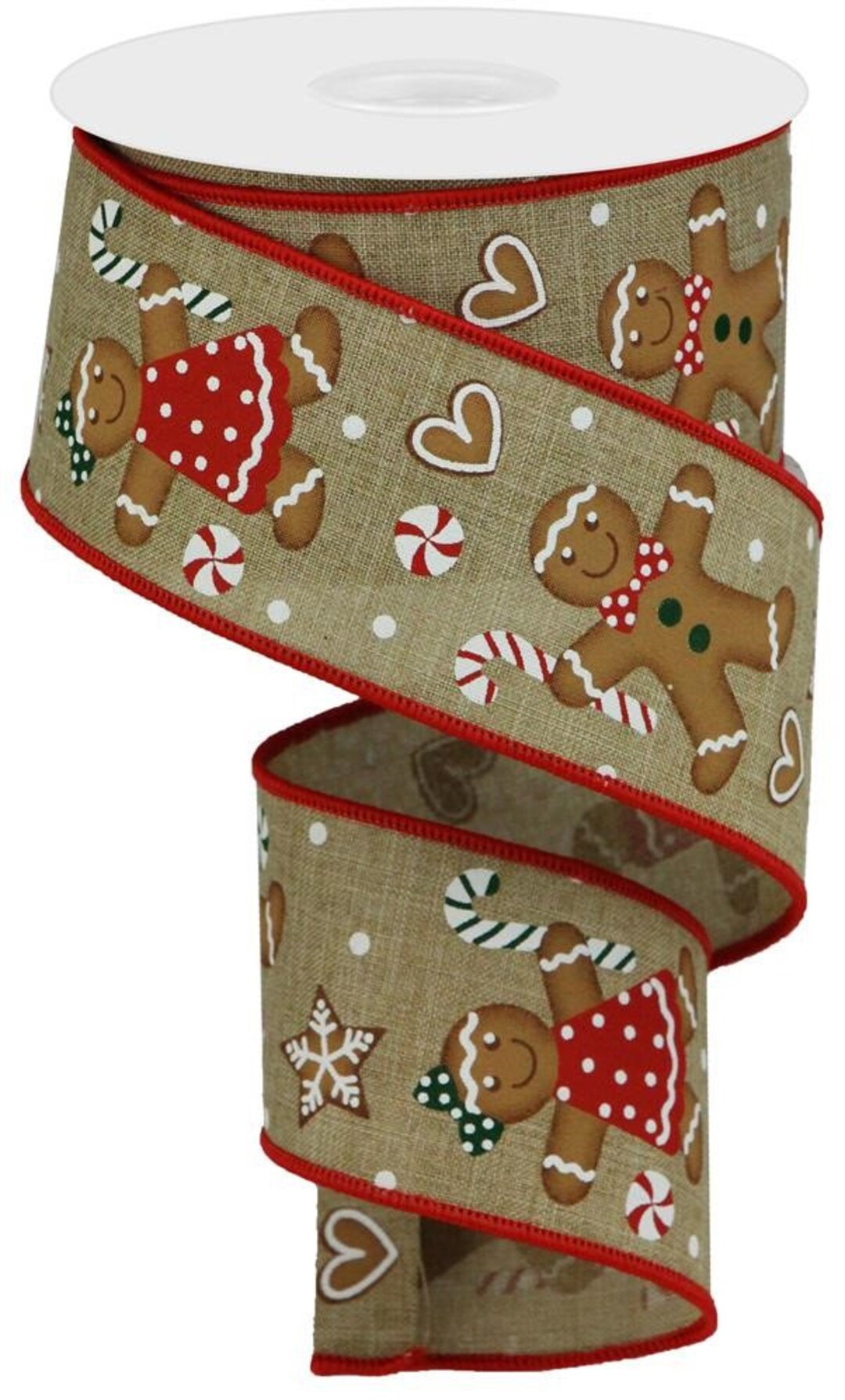 Christmas Wired Ribbon 2.5x10yd Gingerbread on Royal - Etsy