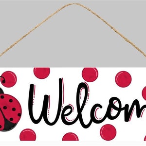 Ladybug Welcome Sign, 15l X 5h Welcome/ladybug Sign - Etsy