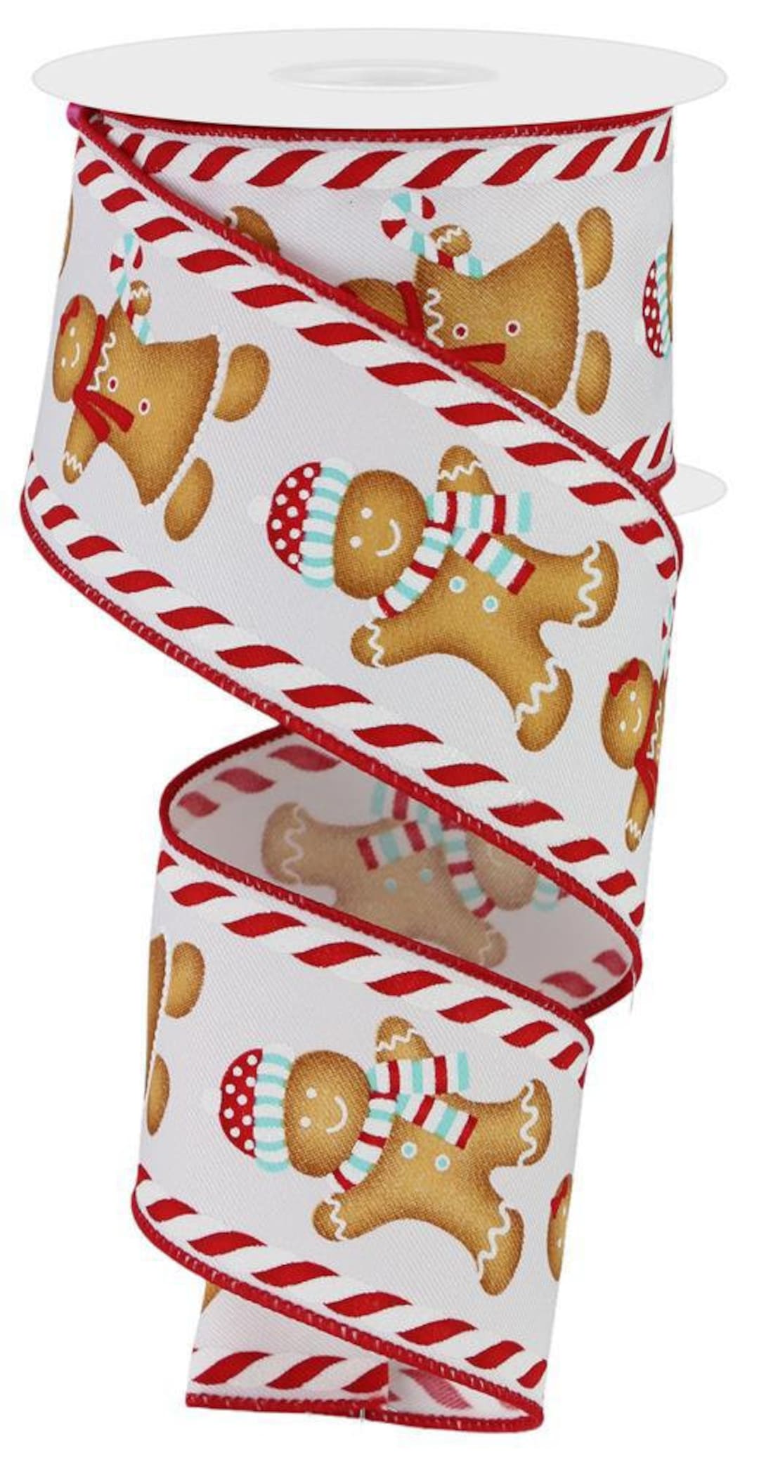 Gingerbread Man Wired Ribbon, 2.5"x10yd Gingerbread Boy/girl/candy ...