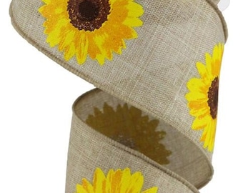 Sunflower Ribbon Wired | Etsy