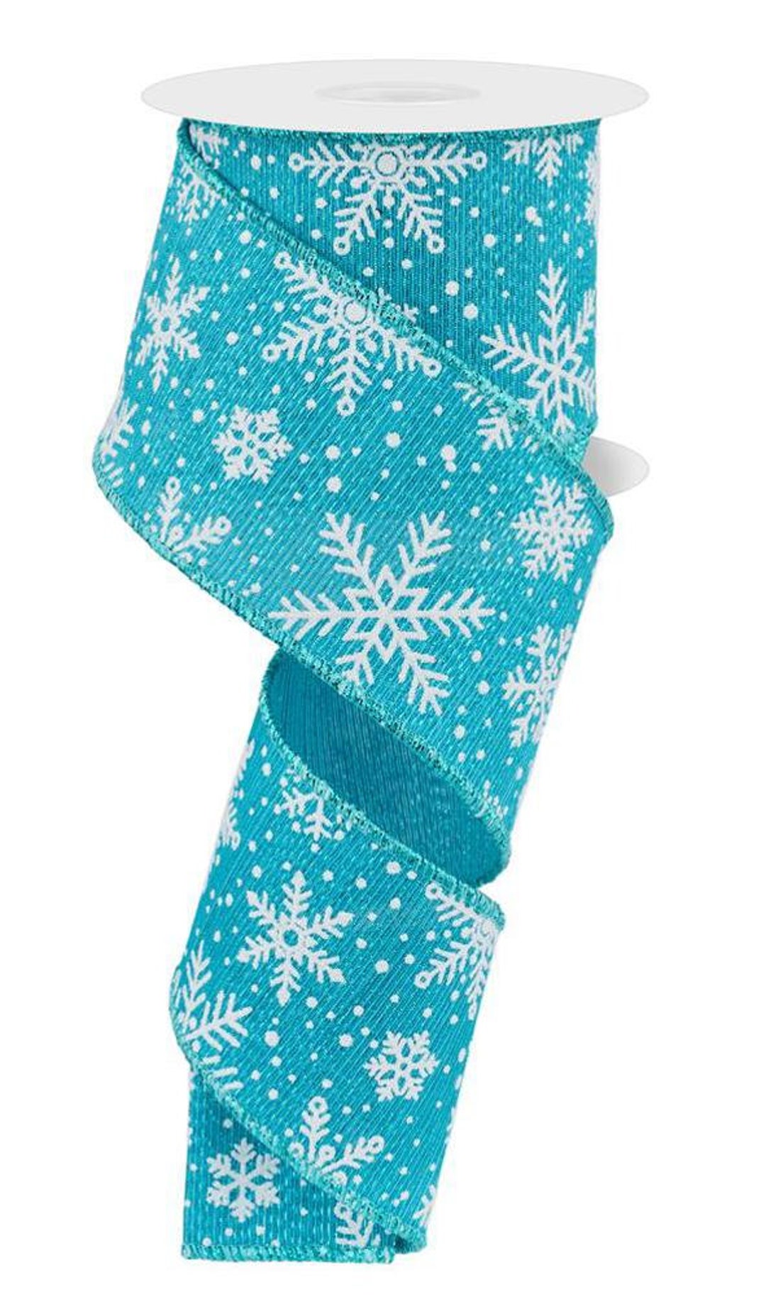 Snowflakes Wired Ribbon, 2.5" X 10yd White Multi Snowflakes on ...