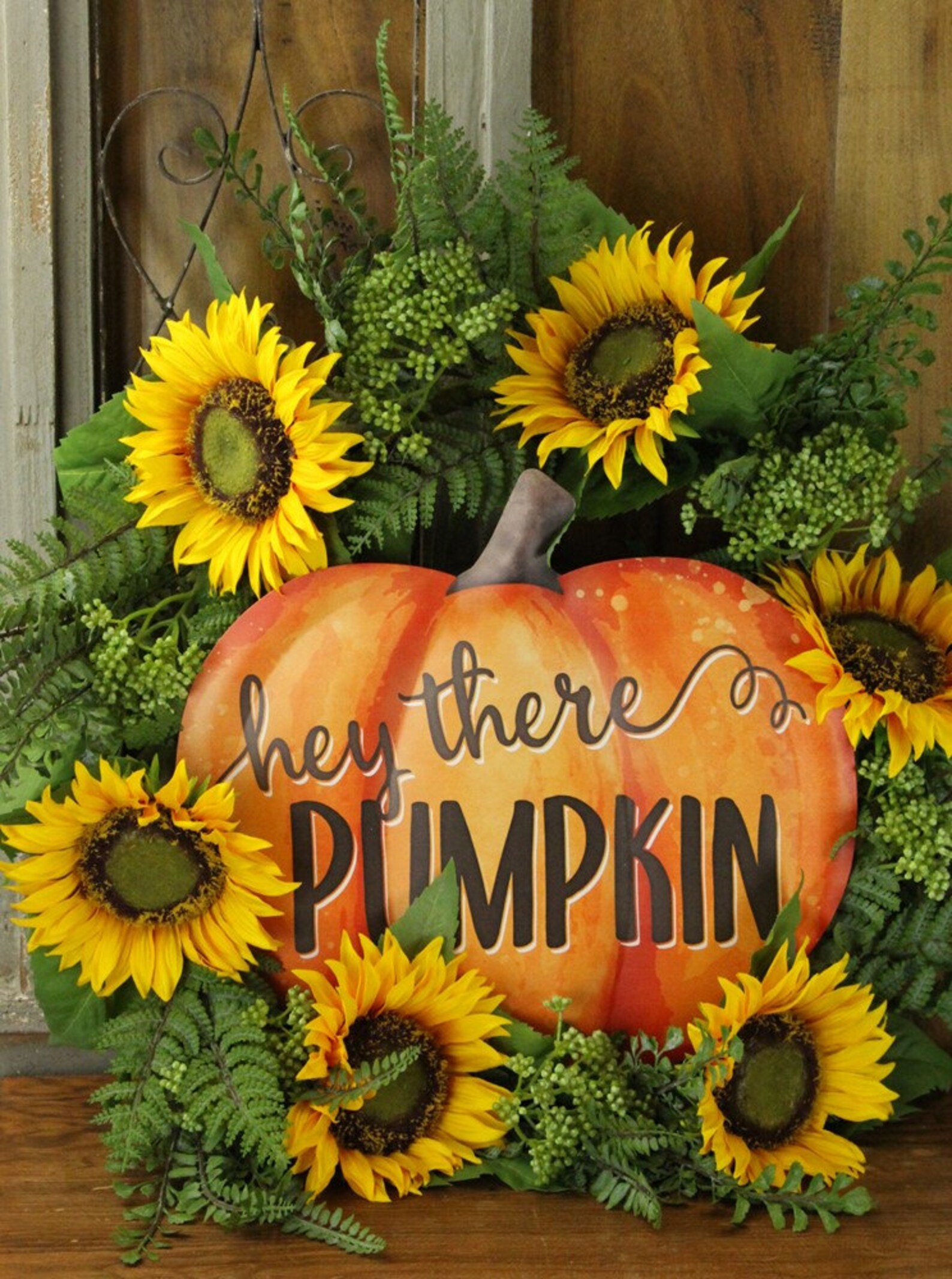 Hey There Pumpkin Sign, 12"l Metal/embossed Hey There Pumpkin, Fall ...