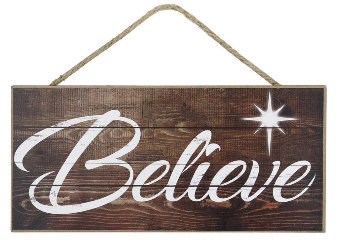 Believe Sign, 12.5"lx6"w Mdf Believe Sign - Etsy