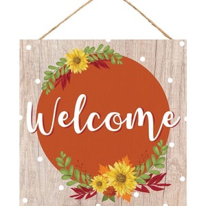 Fall Welcome Sign, Welcome Sign, 10"sq Welcome Fall Sign, Printed Paper ...
