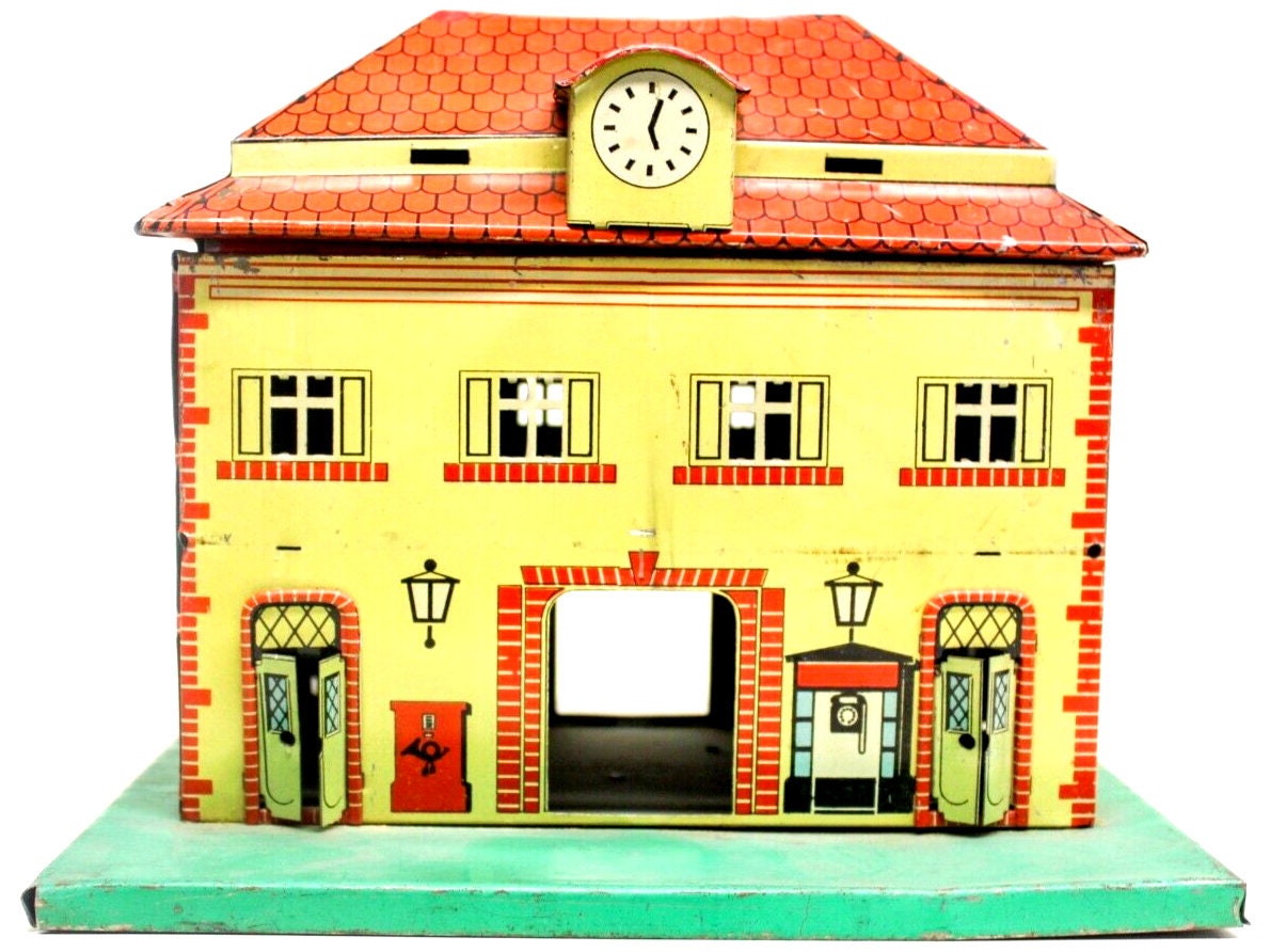 Vintage Pre-war German 2 Story Train Station W/ Clock - Etsy