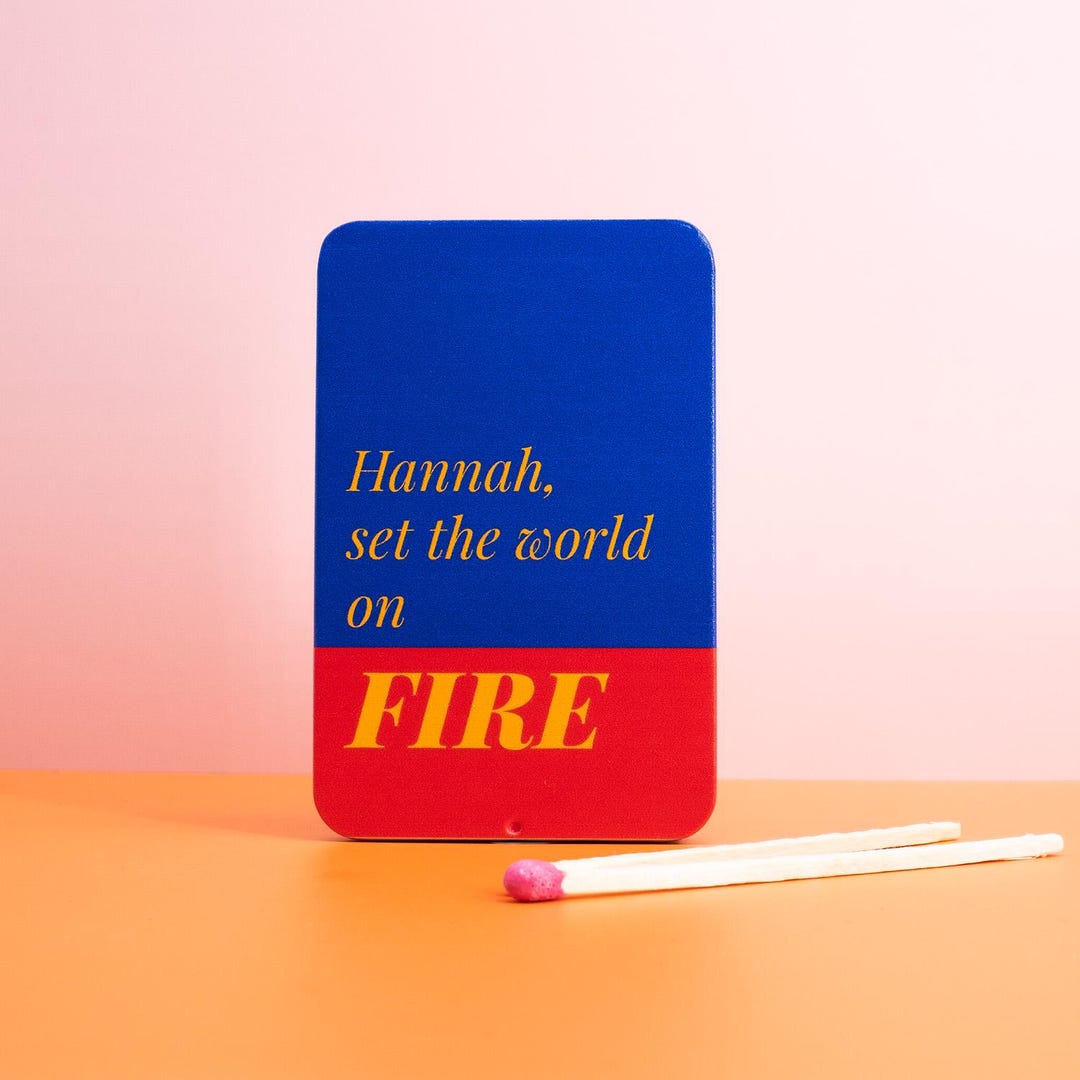 Personalised Matchbox Tin – Set the World on Fire - Etsy
