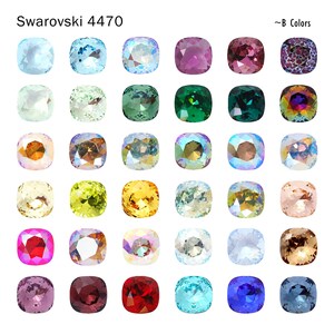 Swarovski 4470 B 8/10/12/18mm Cushion Cut Square Crystal Multicolors ...