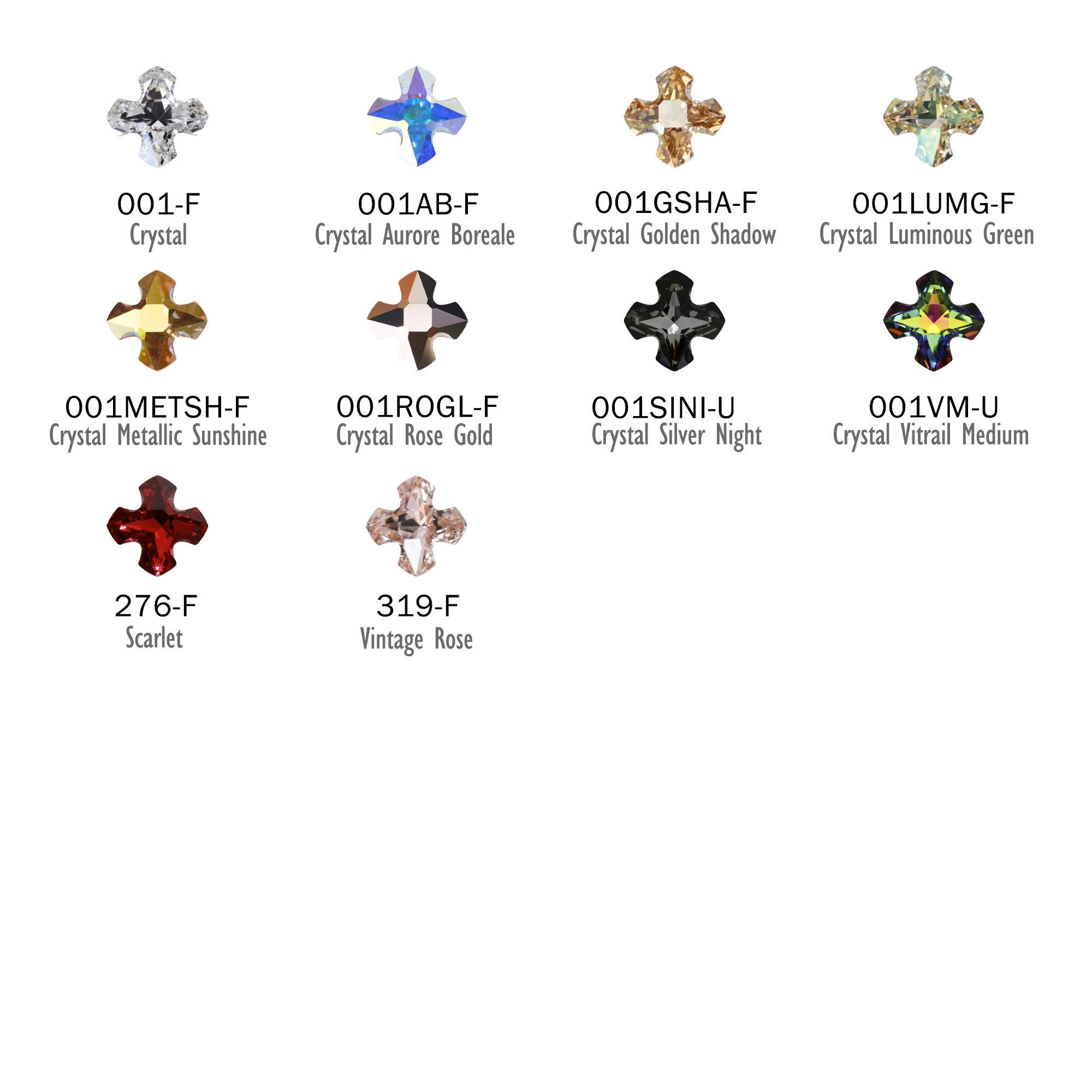 Swarovski 4784 8/14mm Greek Cross Fancy Stones Crystal - Etsy