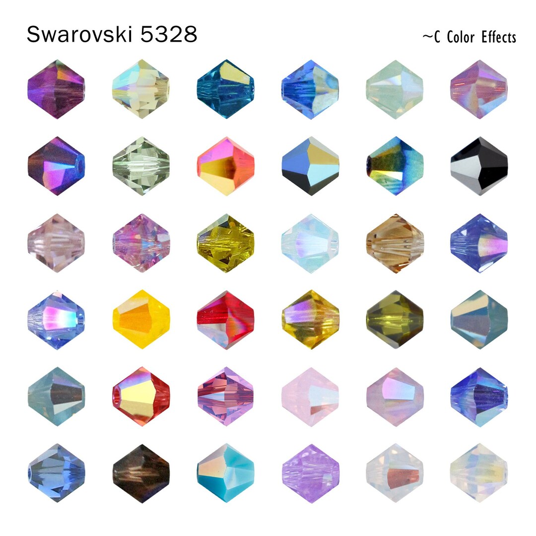 Swarovski 5301/5328 Xilion Bicone Beads C-color Effects 2.5mm/3mm/4mm ...