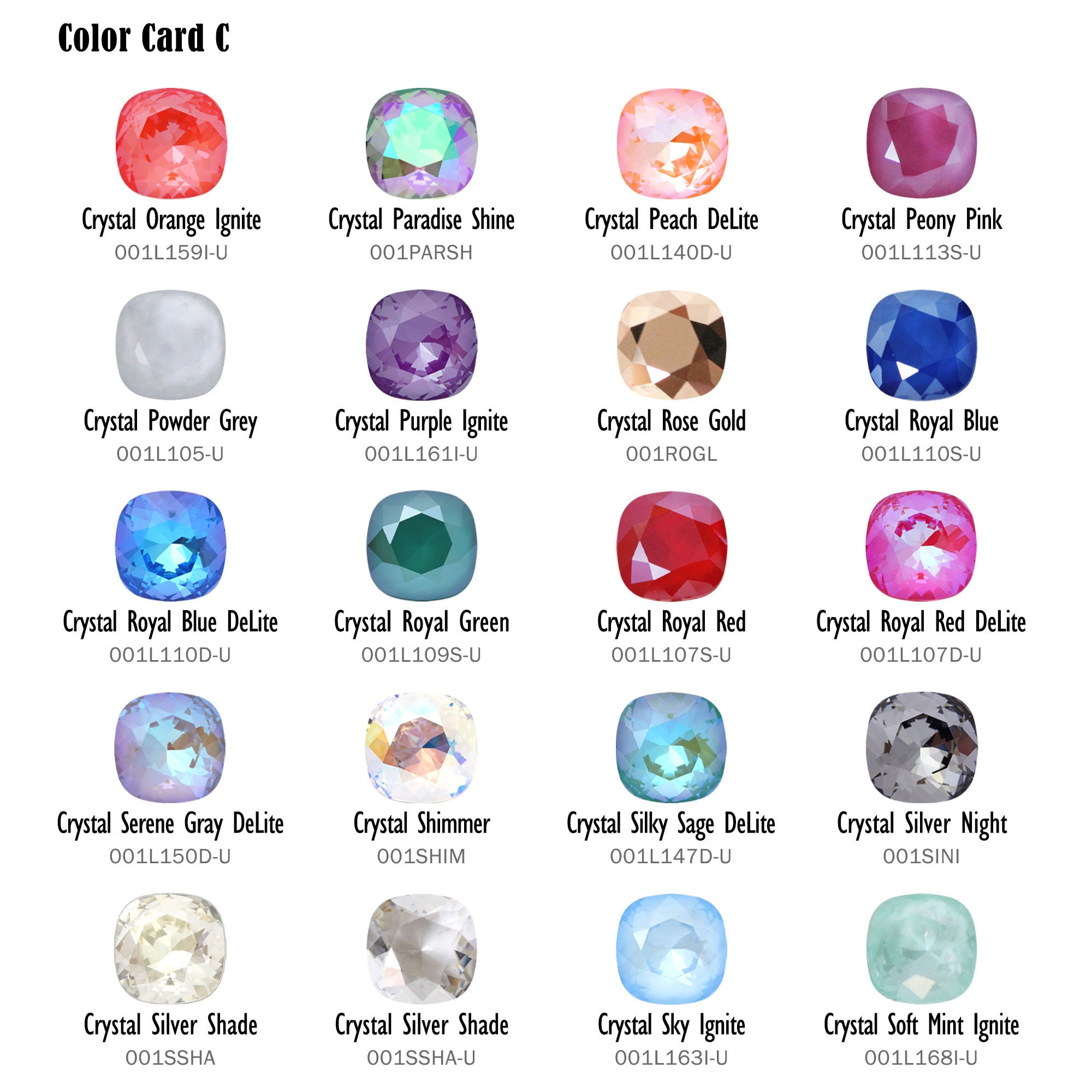 Swarovski 4470 A 8/10/12/18mm Cushion Cut Square Crystal Multicolors ...