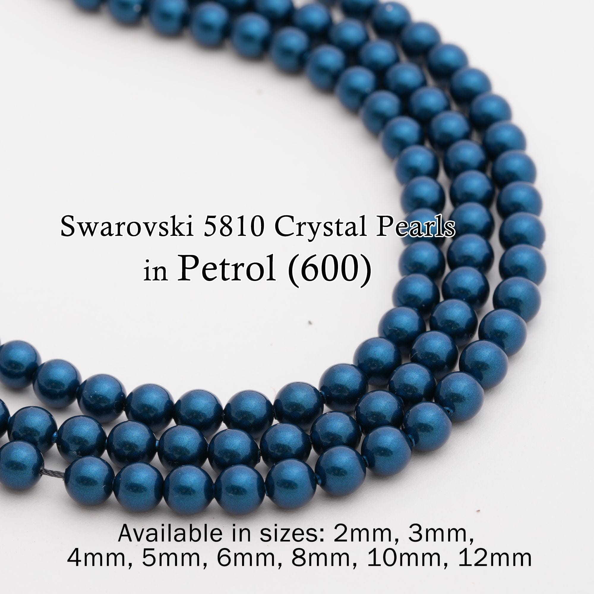 Swarovski 5810 Petrol Round Pearls, Full-drilled Beads, 2/3/4/5/6/8/10 ...