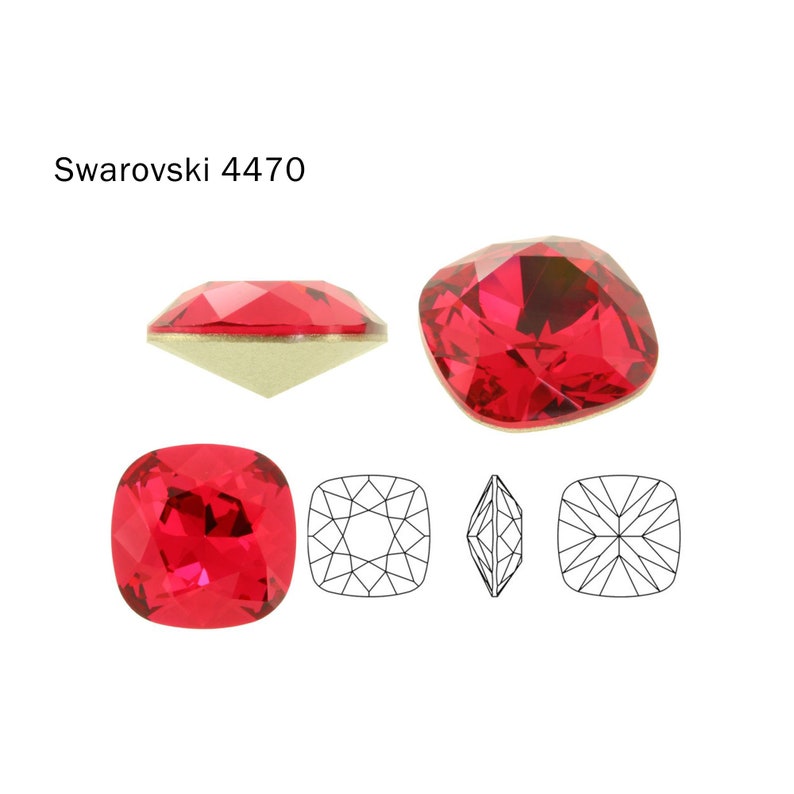 Swarovski 4470 A 8/10/12/18mm Cushion Cut Square Crystal Multicolors ...
