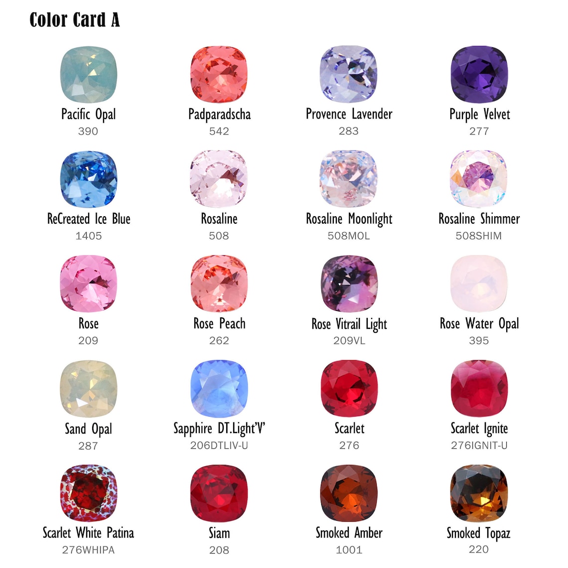Swarovski 4470 C 8/10/12/18mm Cushion Cut Square Crystal Multicolors ...