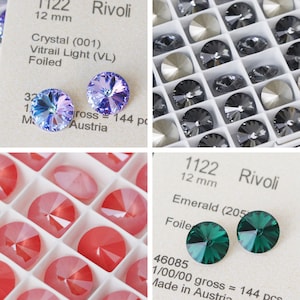 Swarovski 1122 B-colors 12mm/14mm/16mm/18mm Rivoli Round Stone Crystal ...