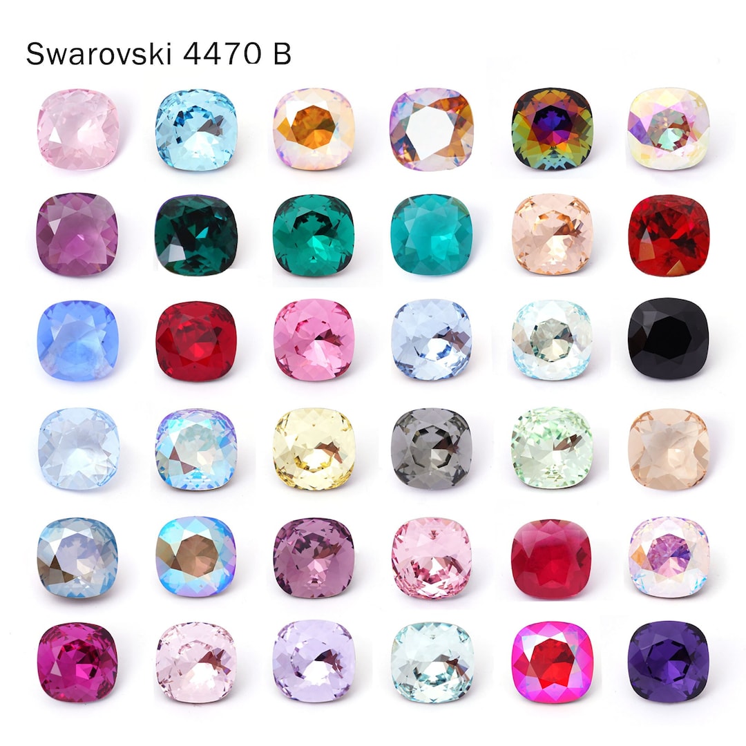 Swarovski 4470 B 8/10/12/18mm Cushion Cut Square Crystal Multicolors ...