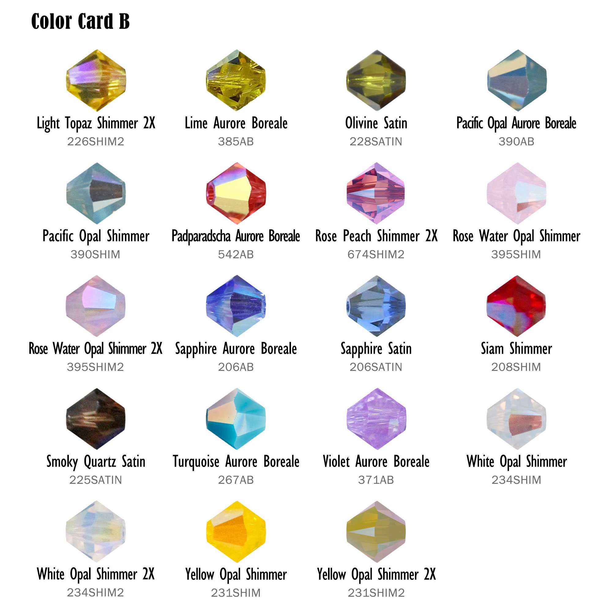 Swarovski 5301/5328 Xilion Bicone Beads C-color Effects 2.5mm/3mm/4mm ...
