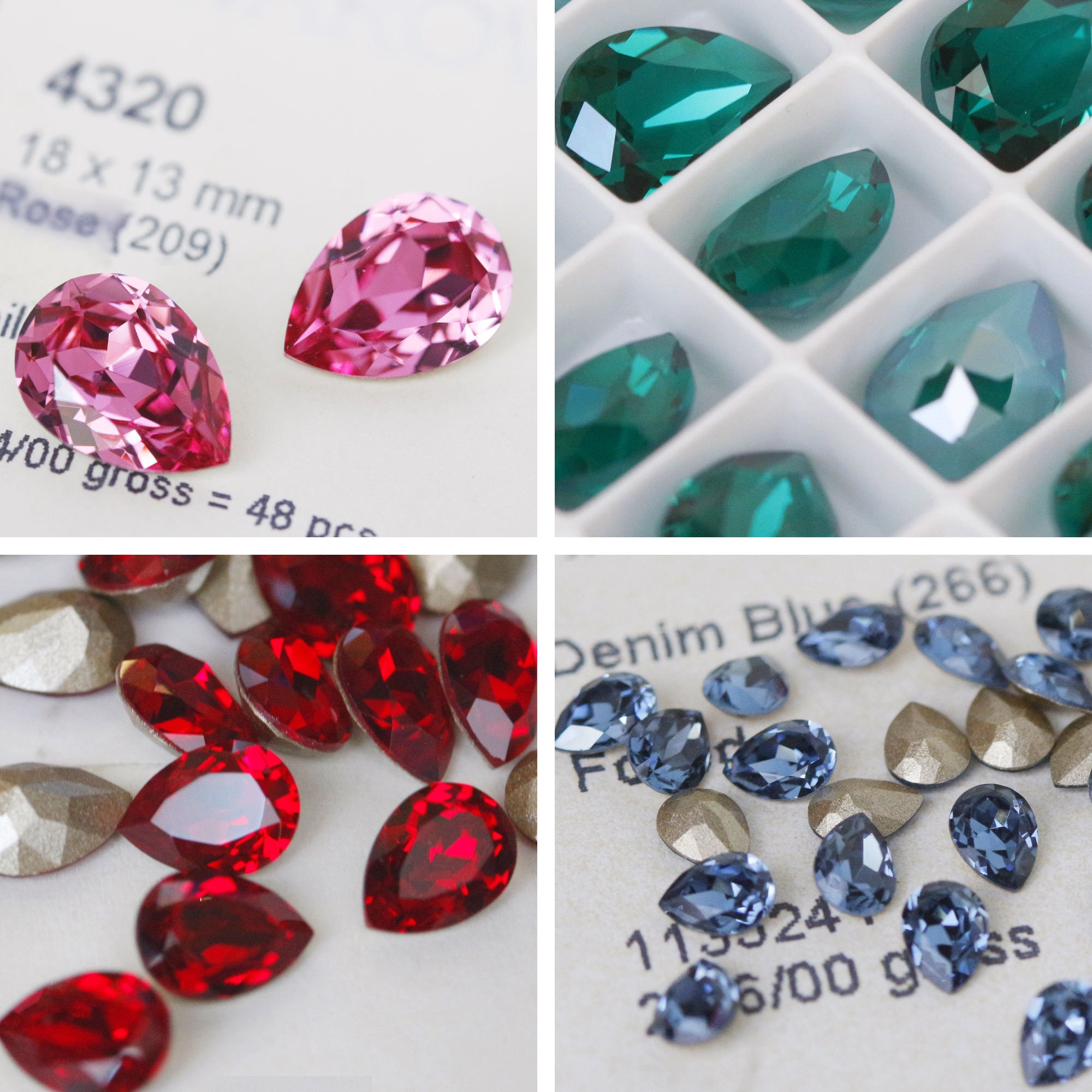 Swarovski 4320 B 6x4/ 8x6/ 10x7/ 14x10/ 18x13mm Pear Fancy Stone ...