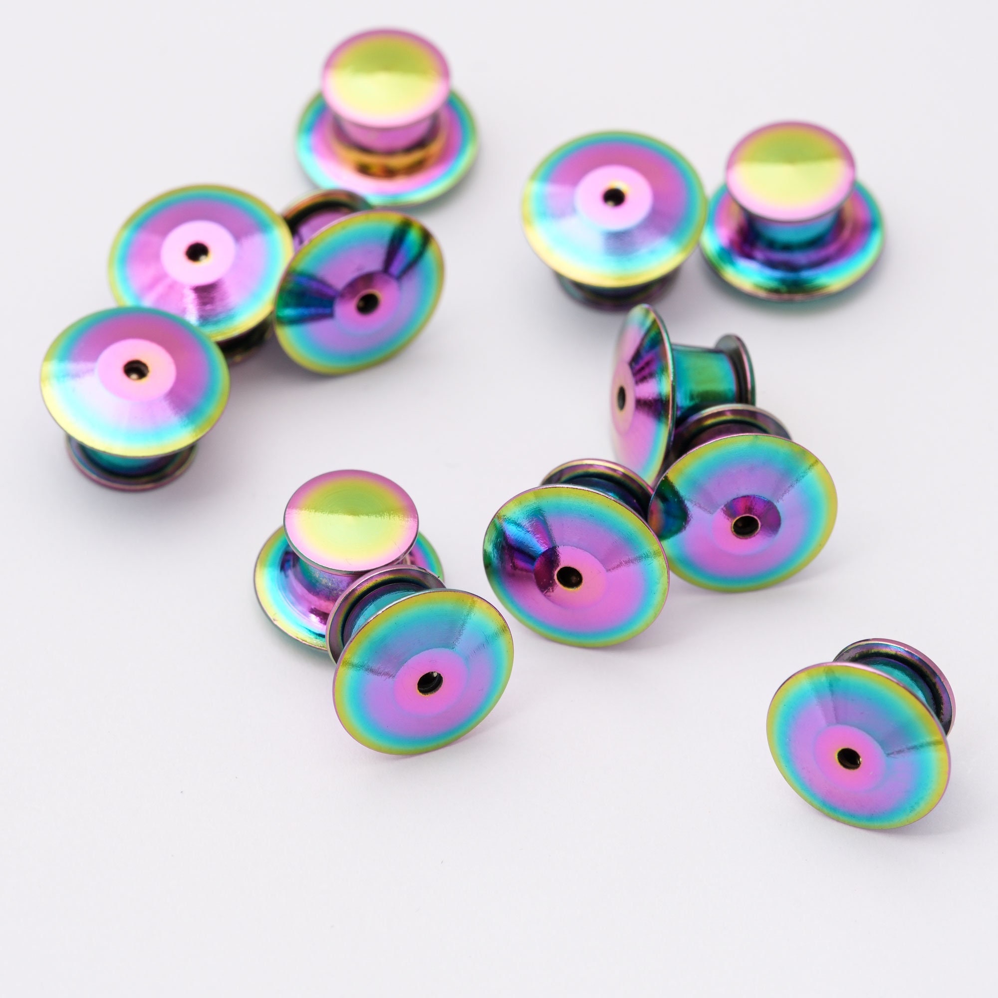 12pcs Locking Pin Backs for Enamel Pins Gold, Silver, Black Nickel or ...