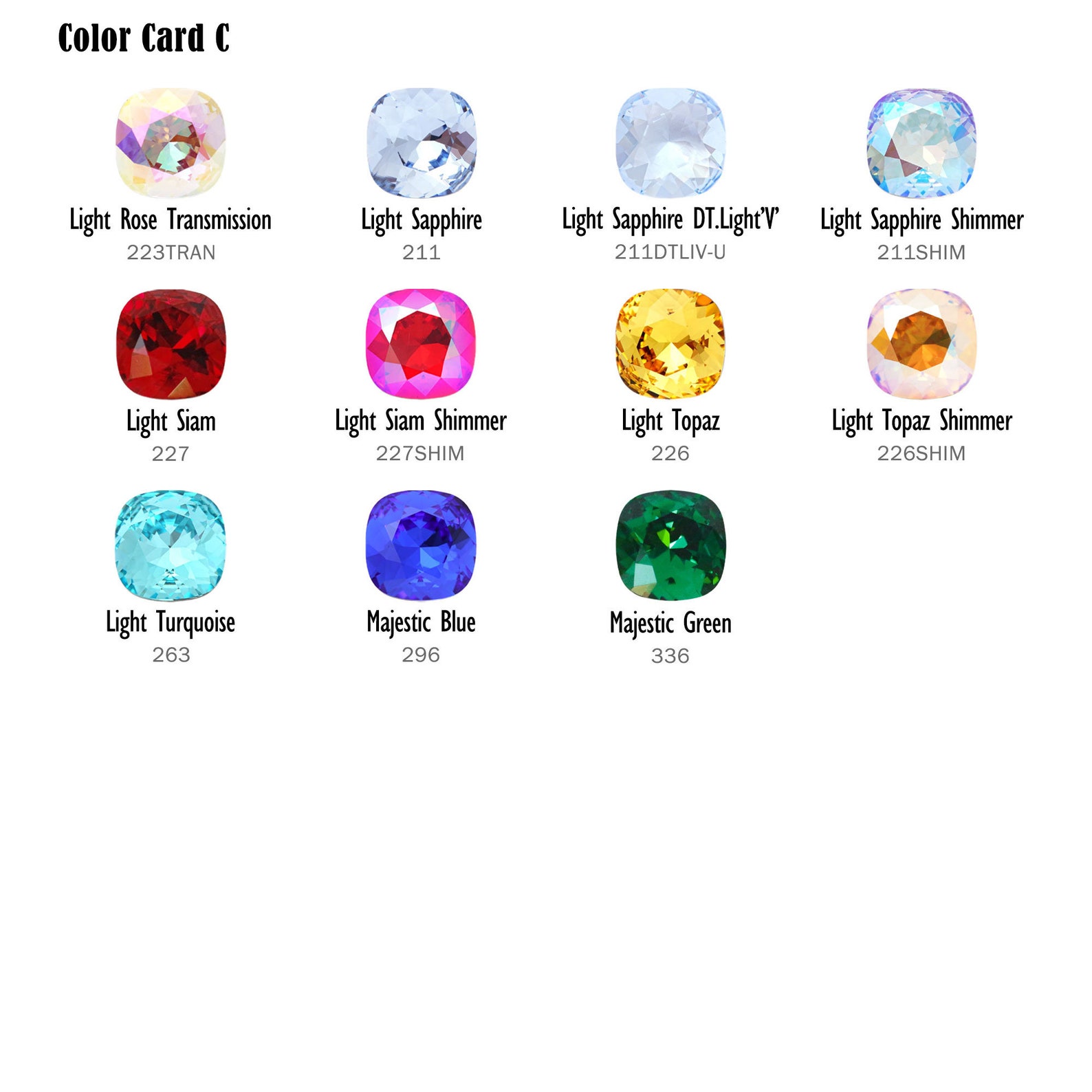 Swarovski 4470 B 8/10/12/18mm Cushion Cut Square Crystal Multicolors ...