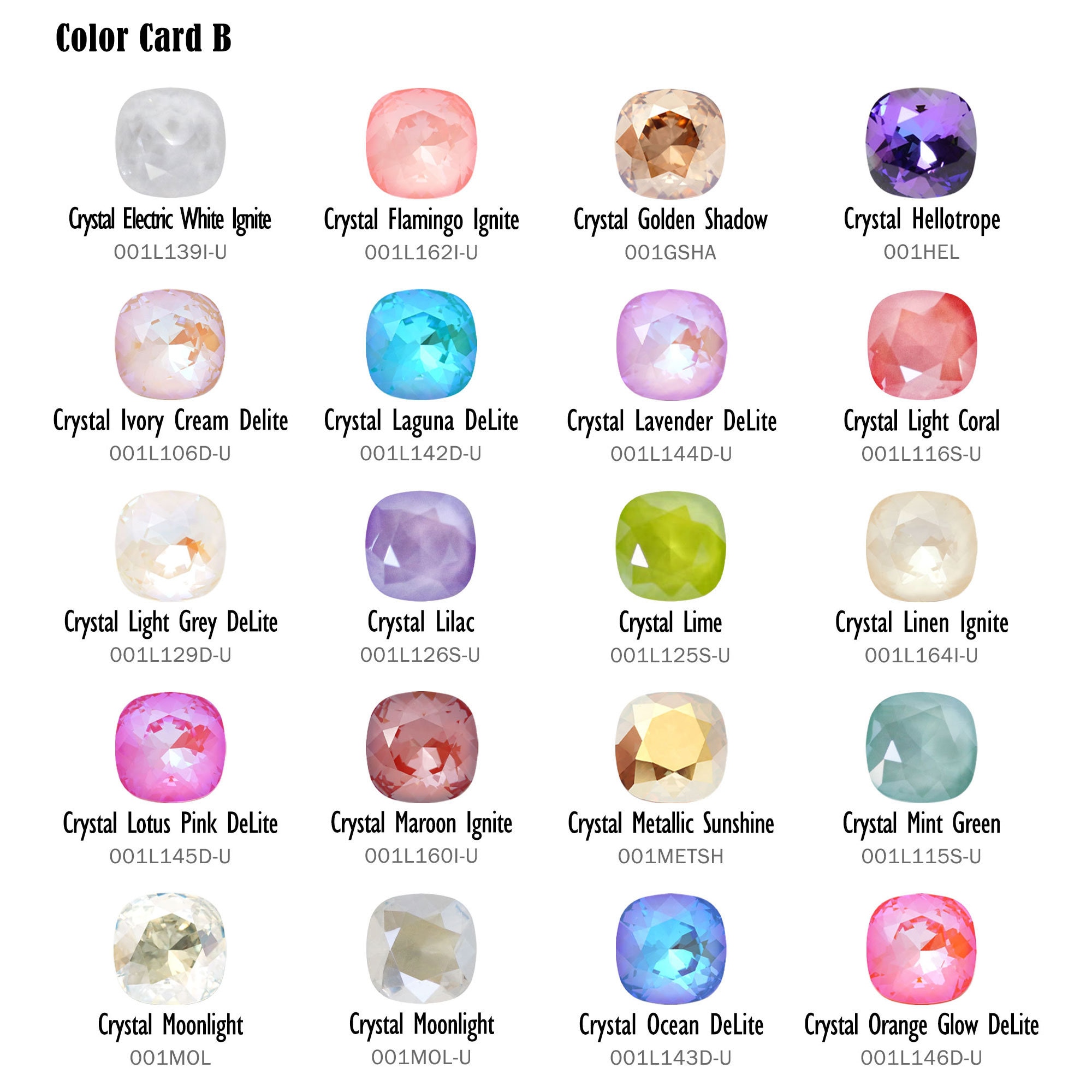 Swarovski 4470 A 8/10/12/18mm Cushion Cut Square Crystal Multicolors ...