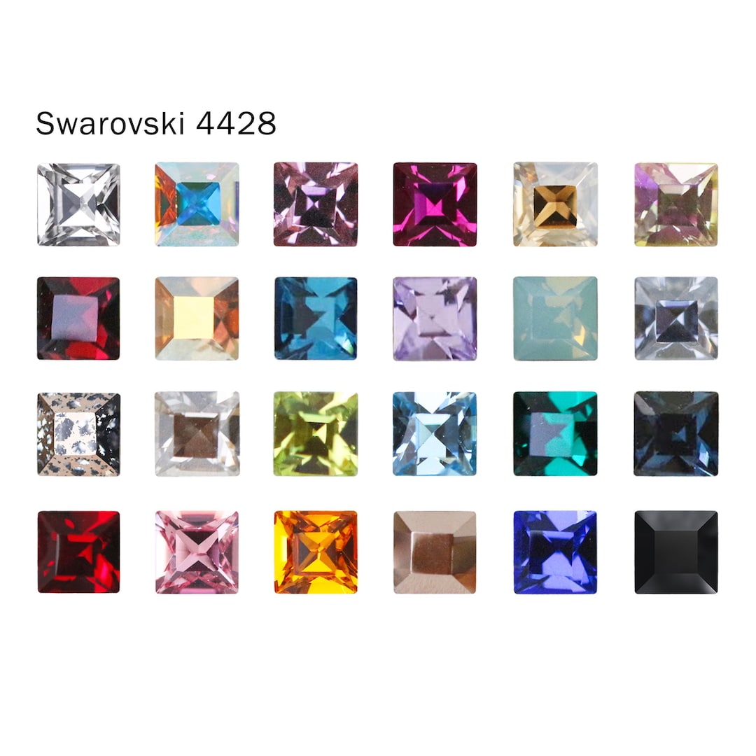 Swarovski 4428 4mm/8mm Xilion Square Fancy Stone Crystal - Etsy