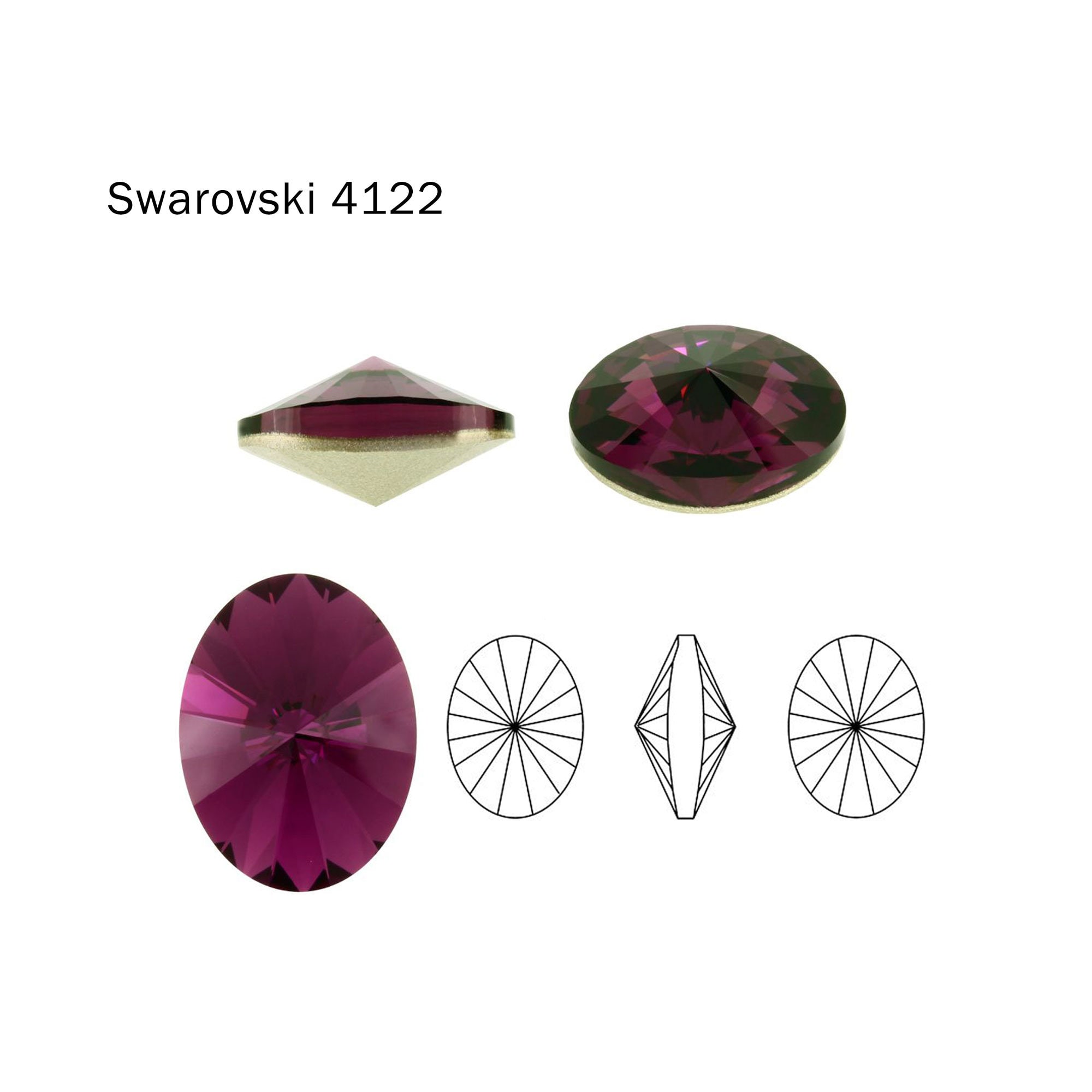Swarovski 4122 8x6/14x10.5mm Oval Rivoli Fancy Stone - Etsy