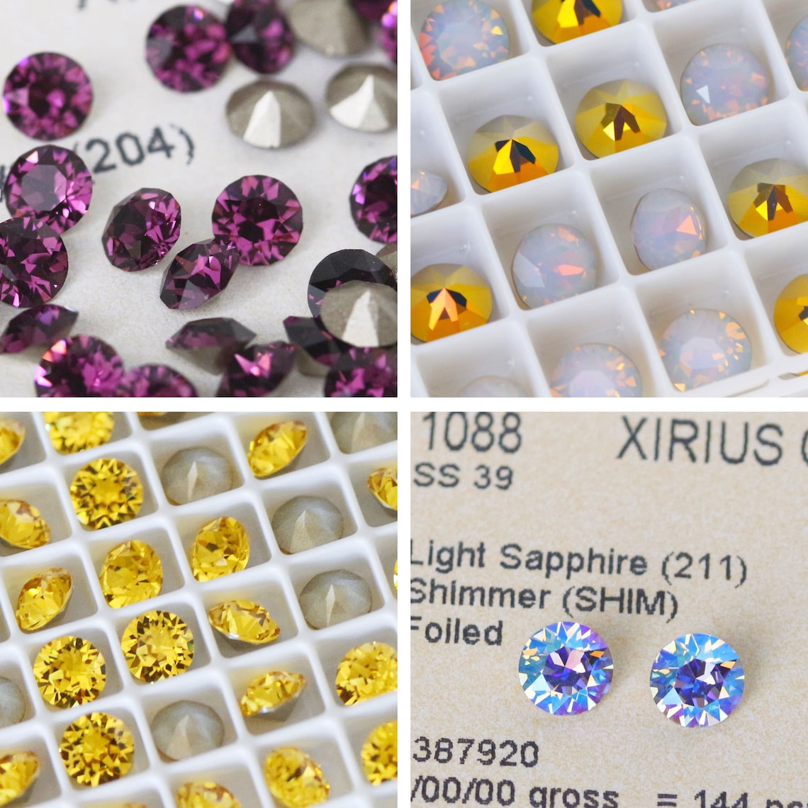 Swarovski 1088 - SS24/SS29/SS34/SS39/SS45 XIRIUS Chaton Round Stone - A ...