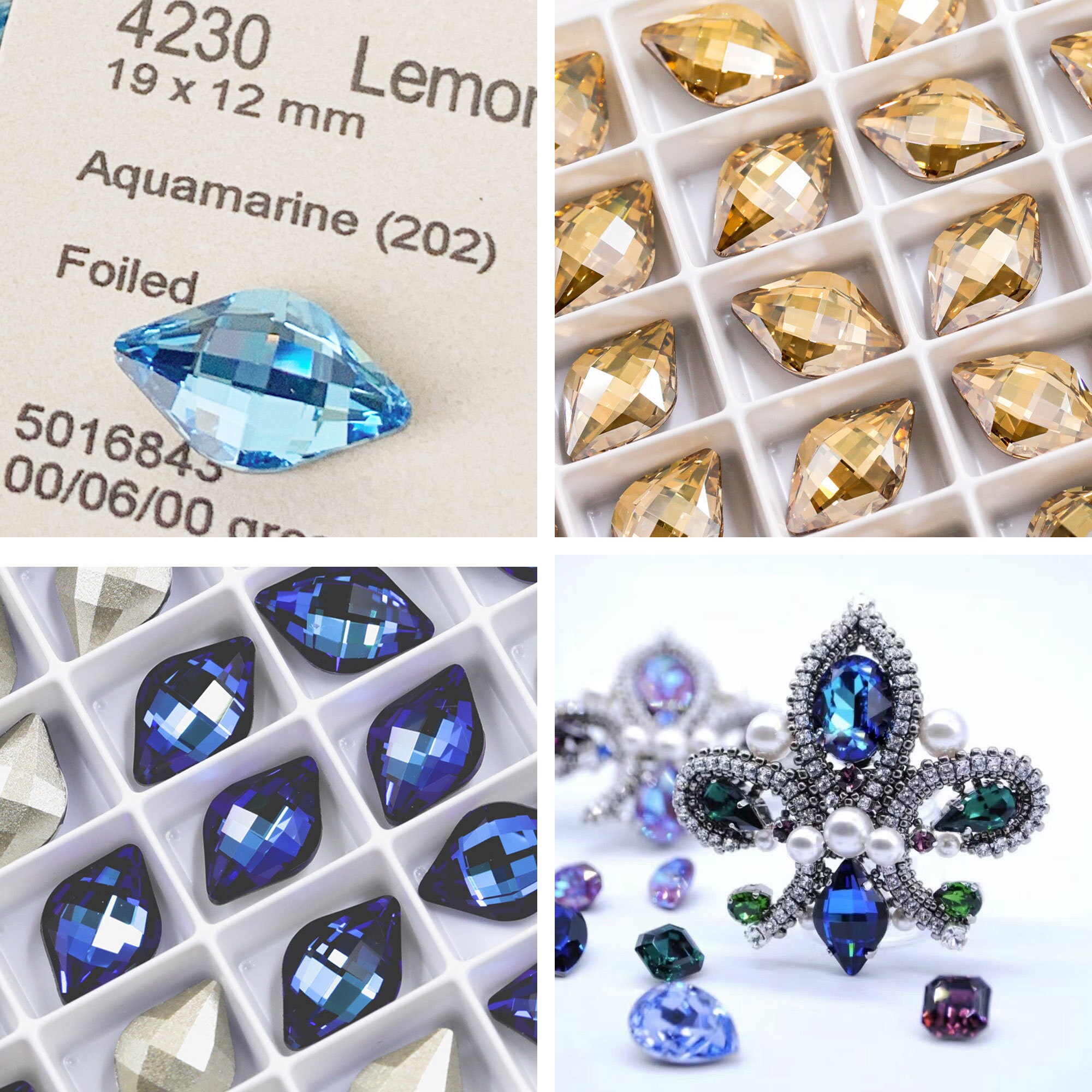 Swarovski 4230 14x9mm/19x12mm Lemon Fancy Stone Crystal - Etsy