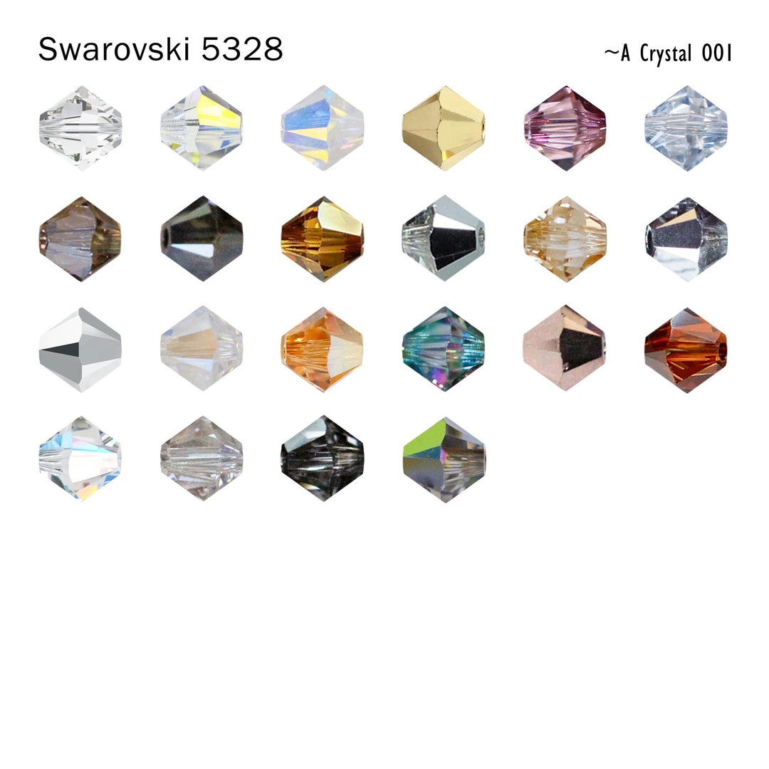 Swarovski 5301/5328 Xilion Bicone Beads A-001 Crystal 2.5mm/3mm/4mm/5mm ...